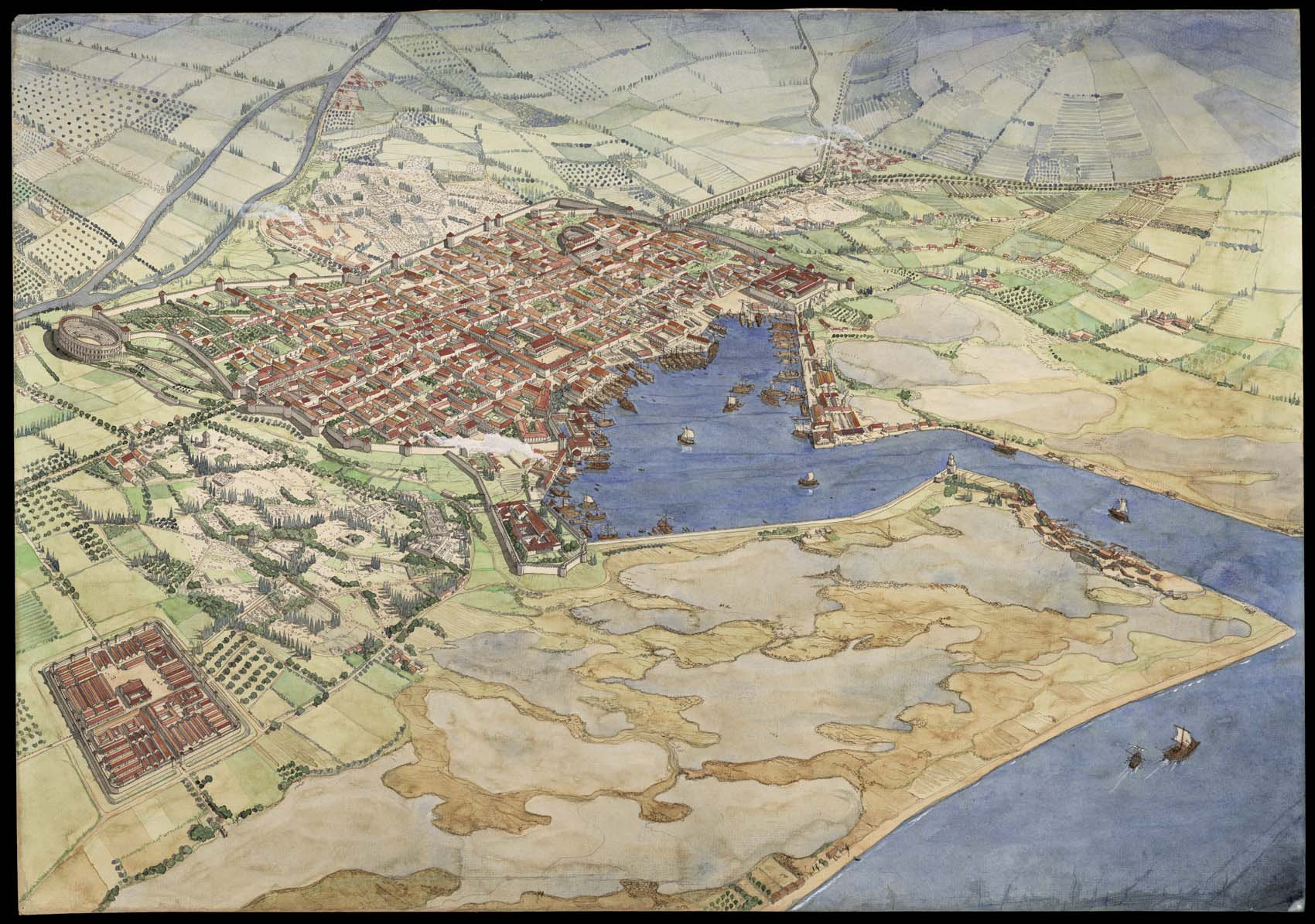 Forum Julii (Fréjus) in the 2nd century. - Jean-Claude Golvin